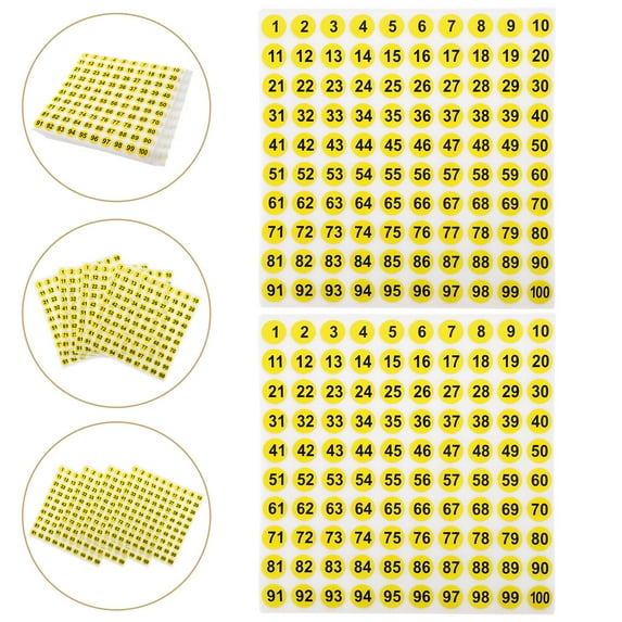 FRCOLOR 100 Sheets Numbered Stickers Numbers Waterproof - Walmart.com