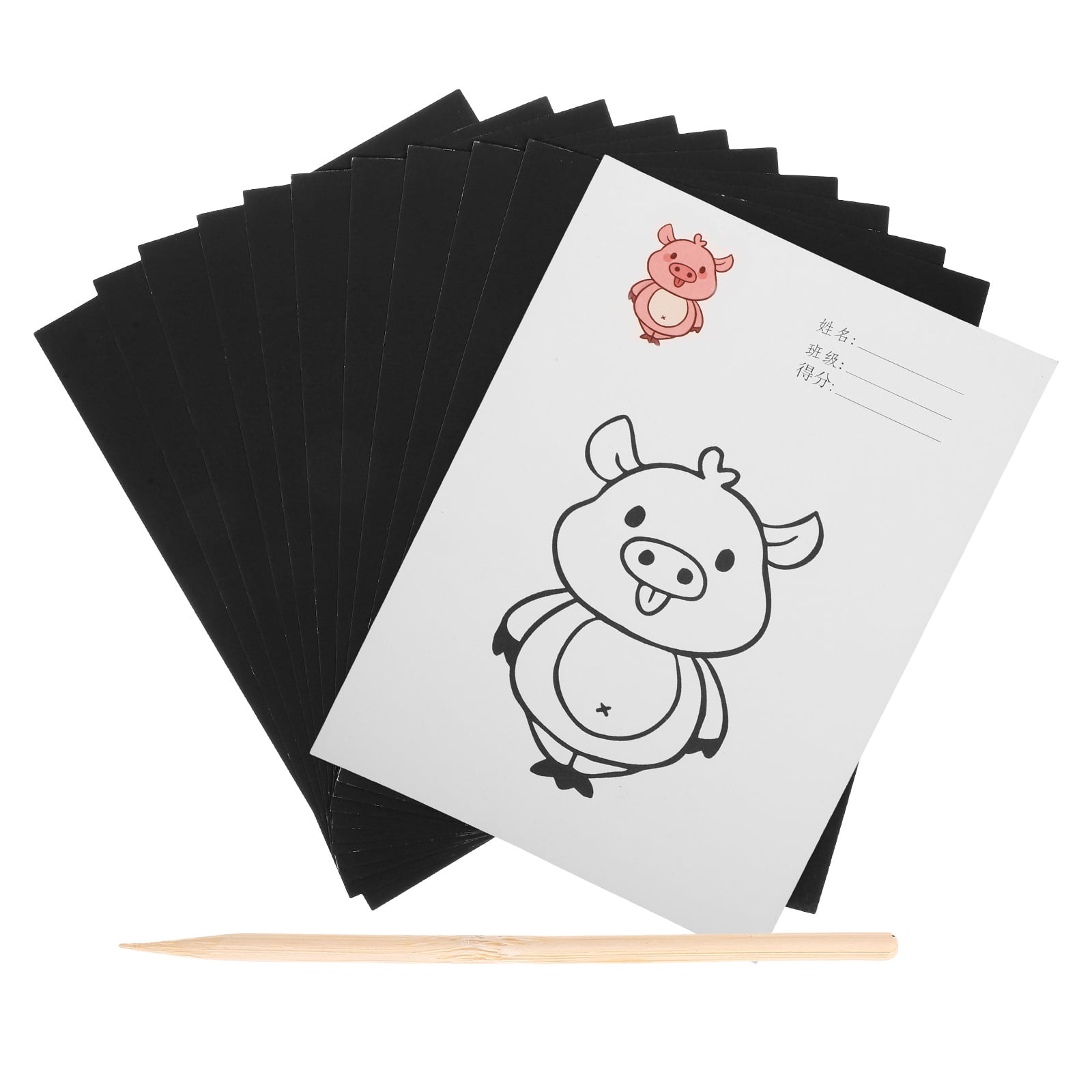 FRCOLOR 100 Sheets Scratch Drawing Paper Scratching Painting Paper Delicate Scratching Paper ...