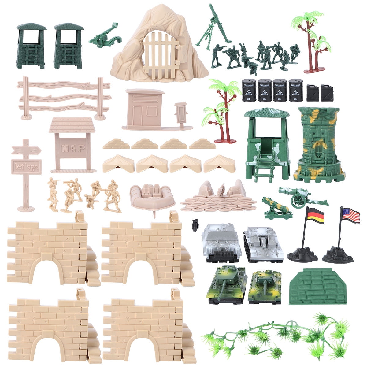 FRCOLOR 100PCS Fence Model Toys Set DIY Assembly Sandbag Perimeter ...