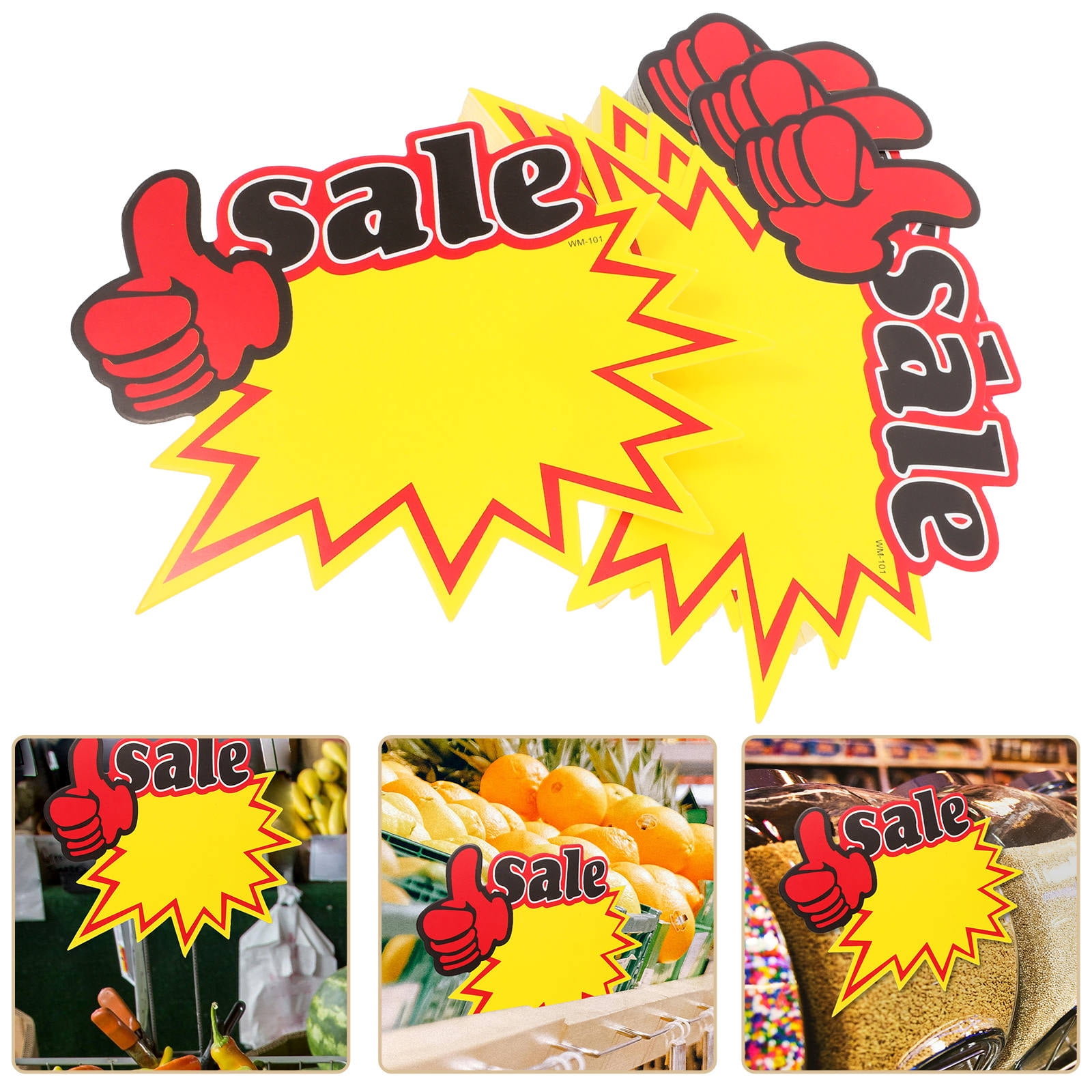 FRCOLOR 100Pcs Burst Signs Paper Burst Signs Blank Star Shape Retail ...