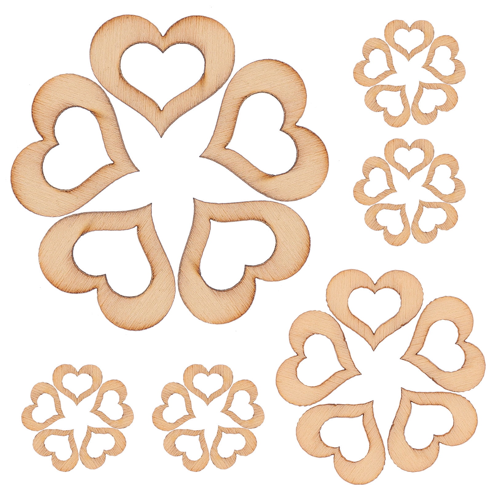 FRCOLOR 100Pcs DIY Heart Cutouts Wood Heart Cutouts Crafting Heart ...