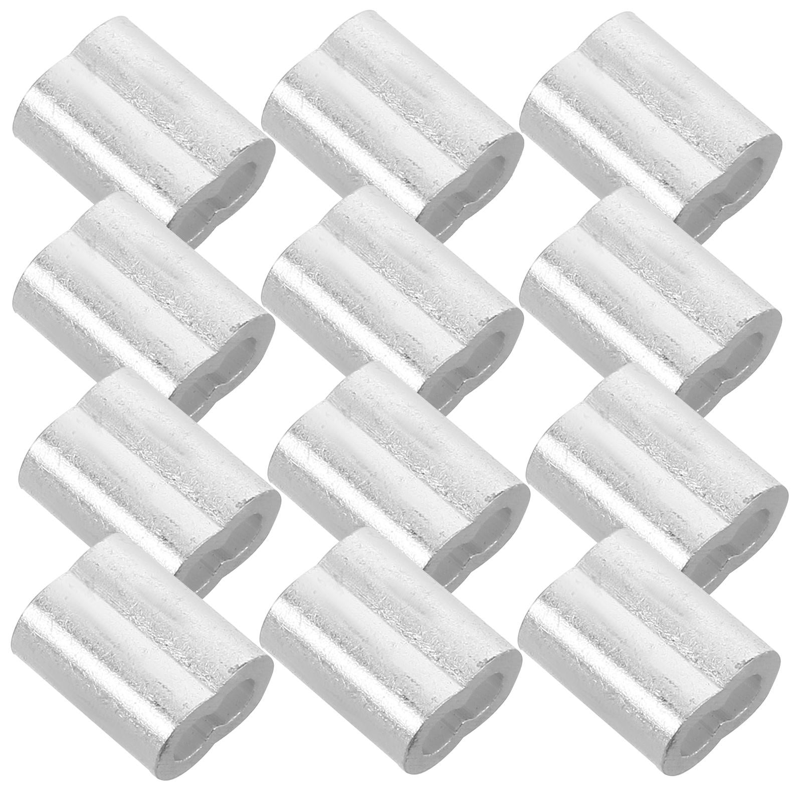 FRCOLOR 100pc Aluminum Crimp Sleeves Convenient Double Hole Cable Rope ...