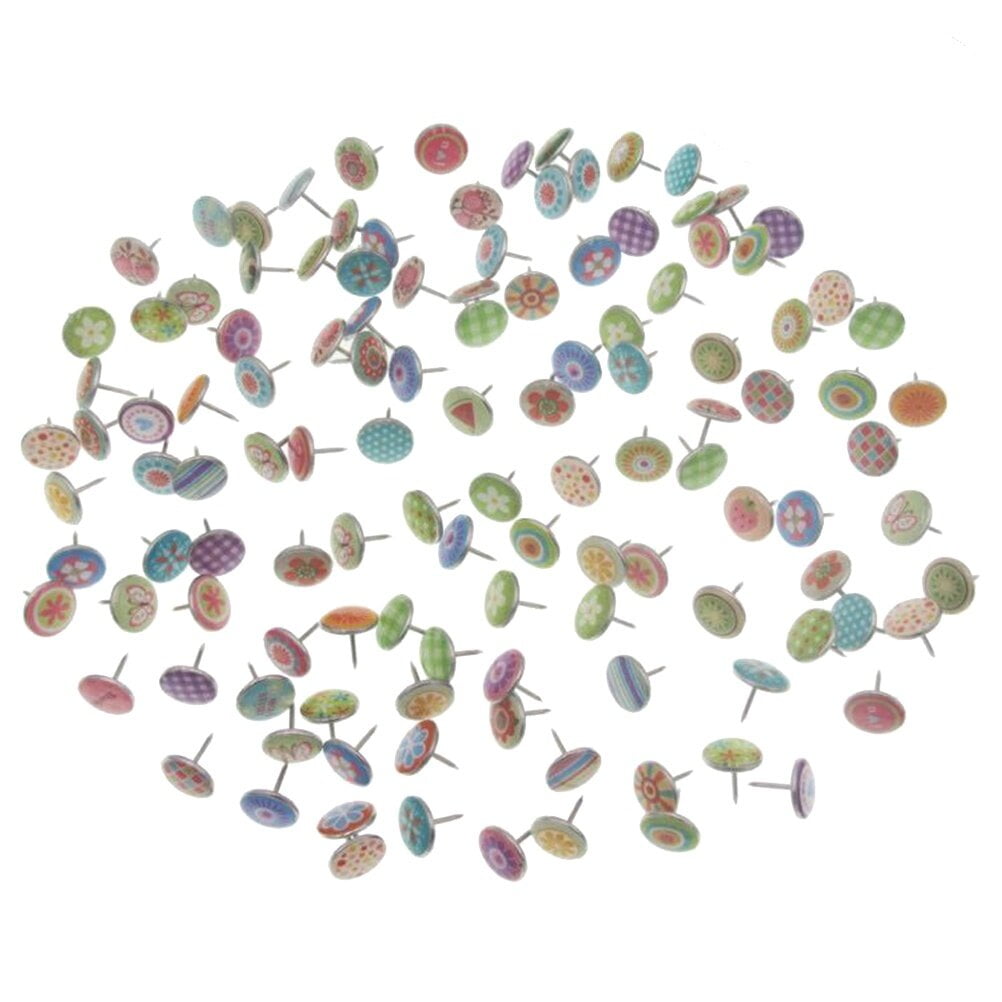 FRCOLOR 100pcs Assorted Color Metal Decorative Push Pins for Fixing ...