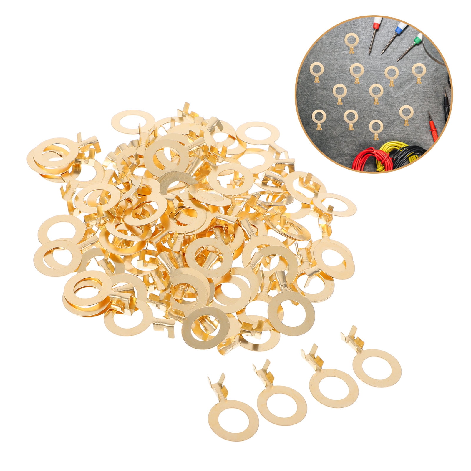 FRCOLOR 100pcs Battery Cable Lugs and Copper Wire Connectors for Heavy ...