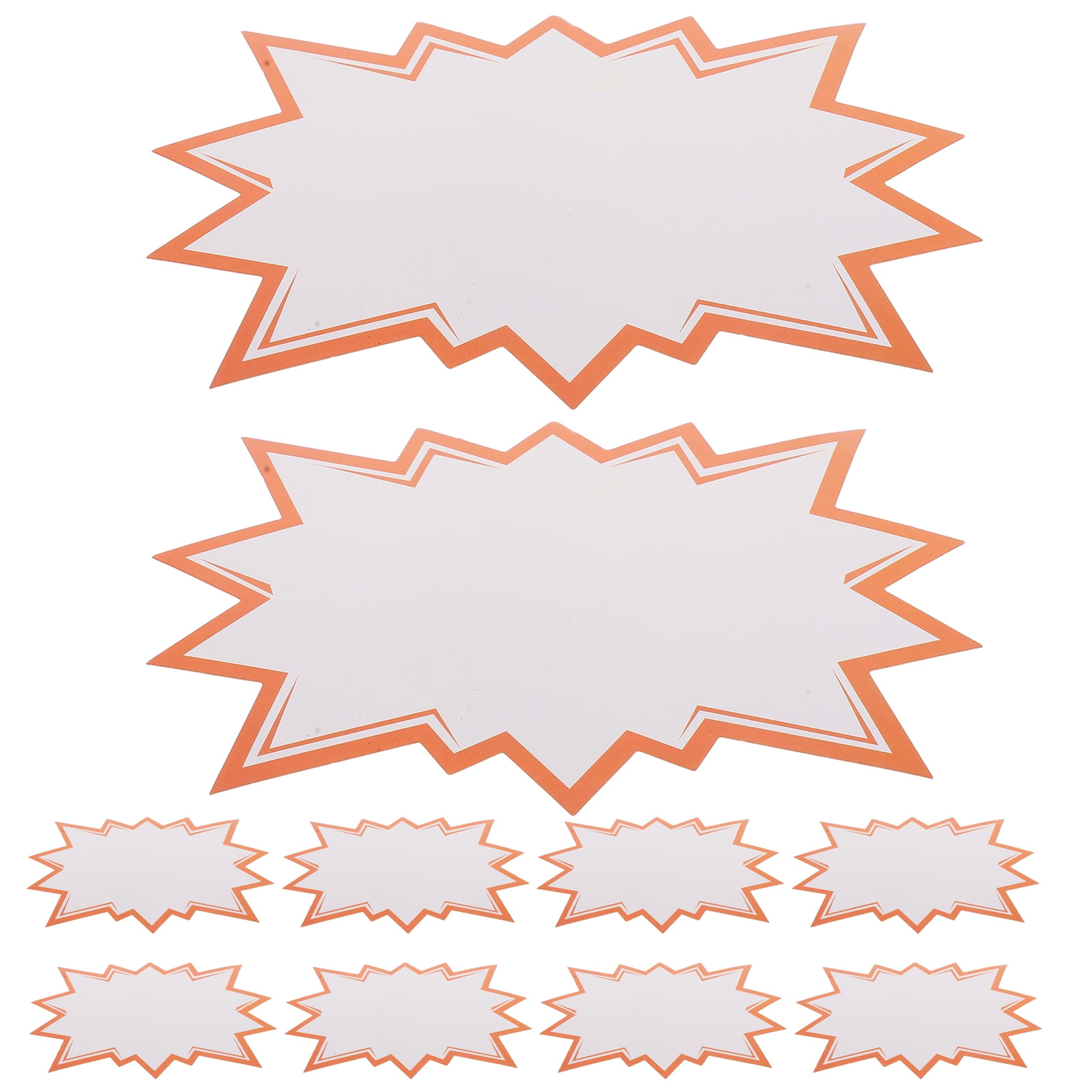 FRCOLOR 100pcs Blank Sales Retail Signs White Burst Star Cutouts Signs ...