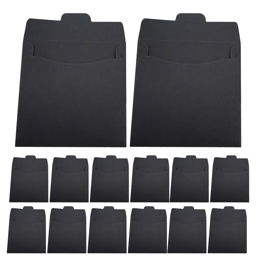 FRCOLOR 100pcs CD DVD Sleeves Black Paper CD Envelopes CD DVD Packaging ...