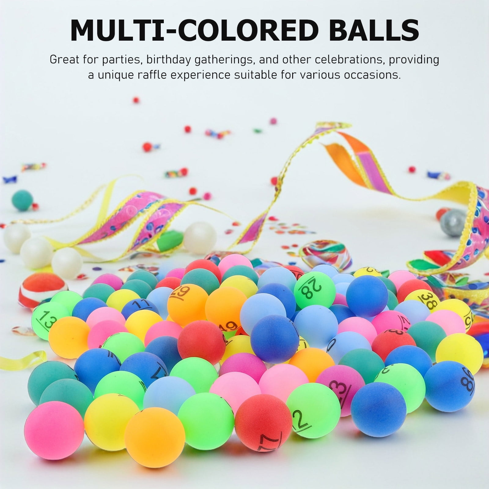 FRCOLOR 100pcs Colorful Bingo Prize Balls Party Decorations Raffle ...