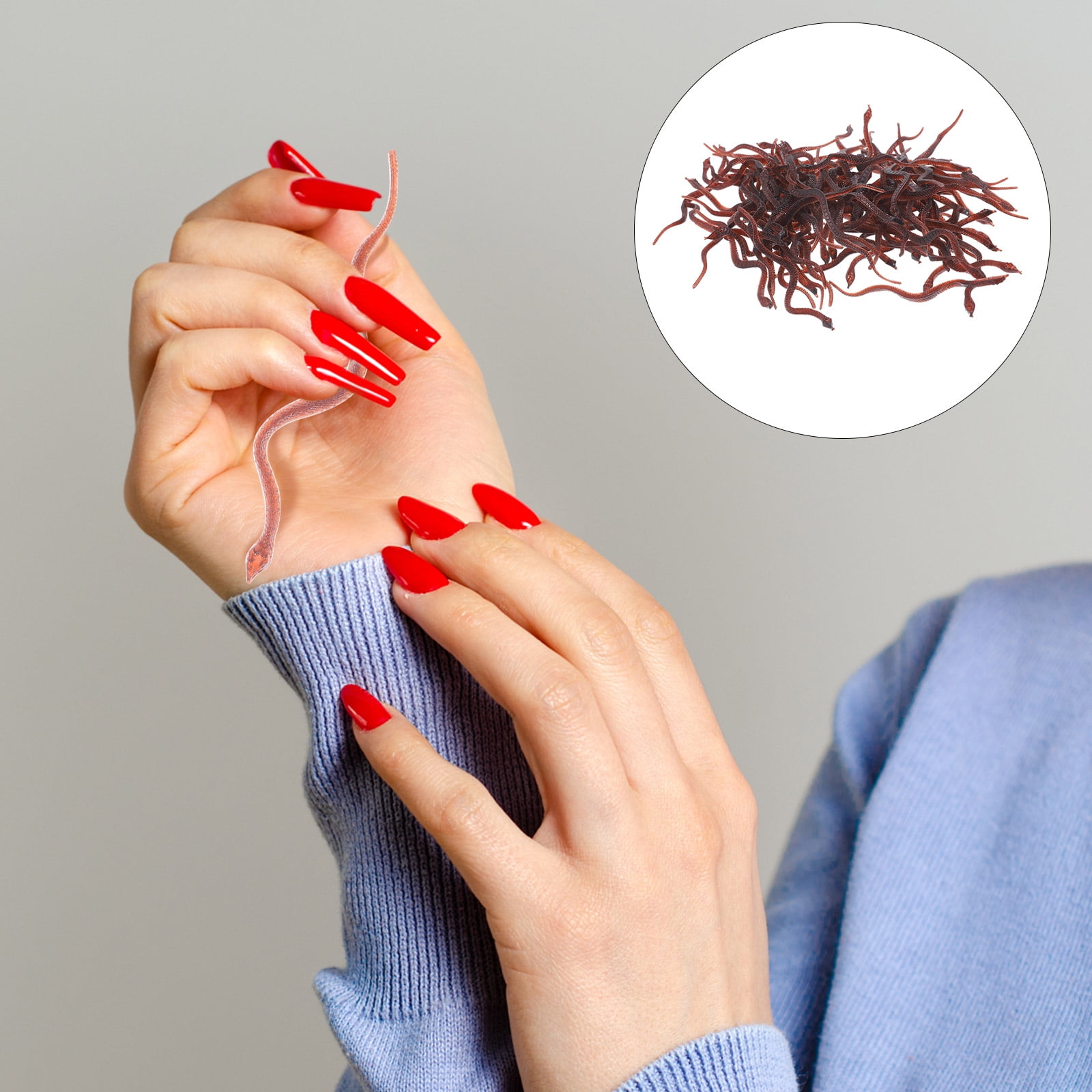 FRCOLOR 100pcs Fake Snakes Models Realistic Fake Prank Stuff Prank Toy ...