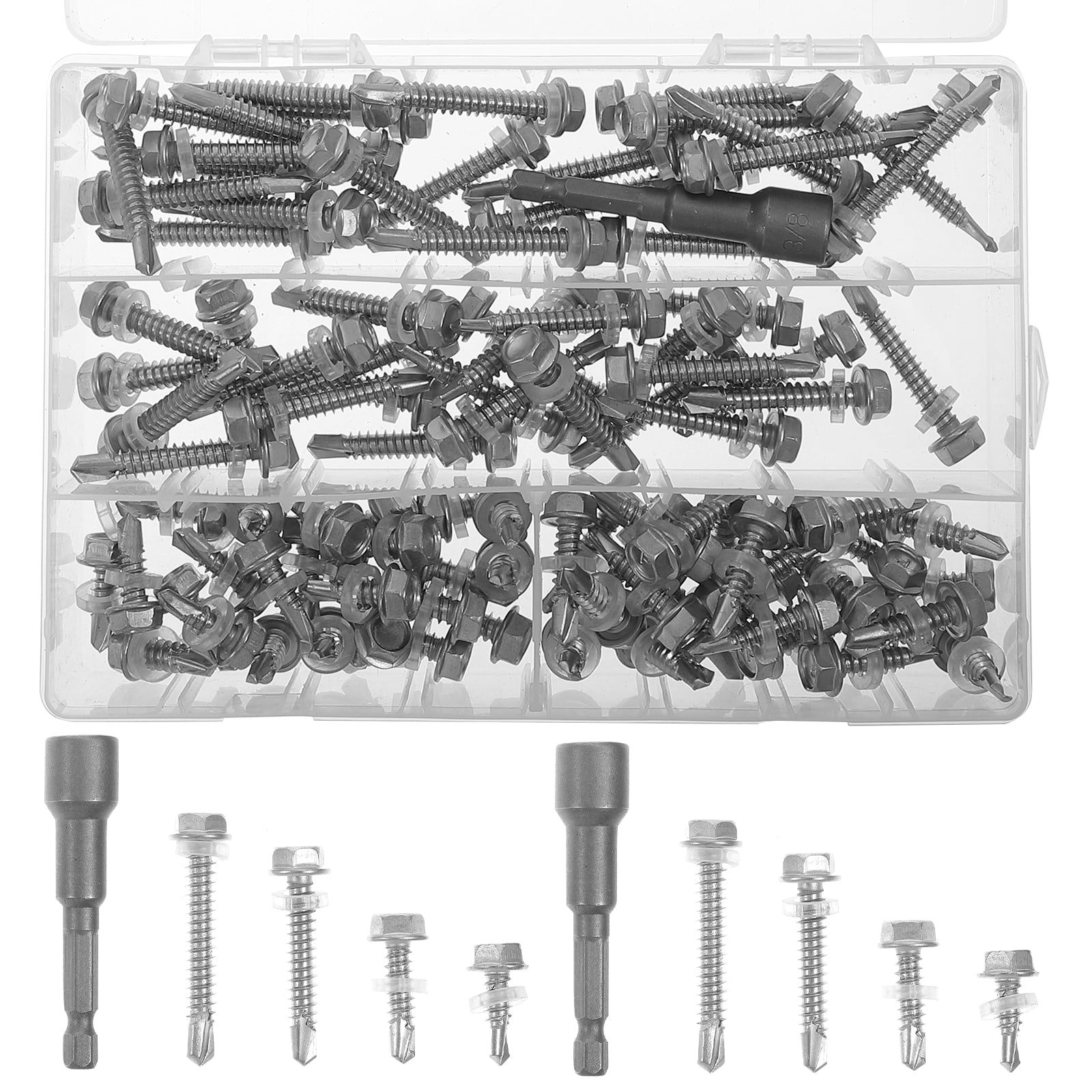 FRCOLOR 100pcs Hex Socket Head Screws Stainless Steel Screw Assortment ...