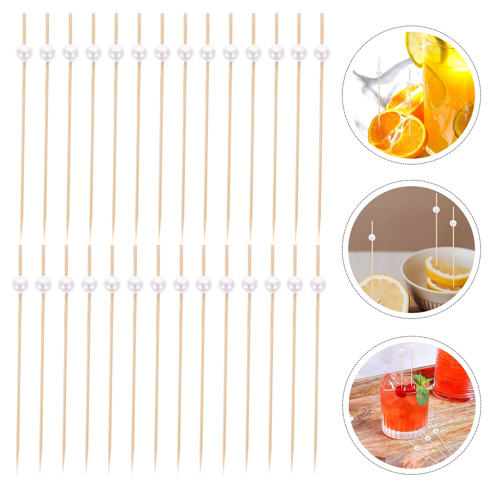 FRCOLOR 100pcs MultiColor Bamboo and Acrylic Cocktail Picks for ...