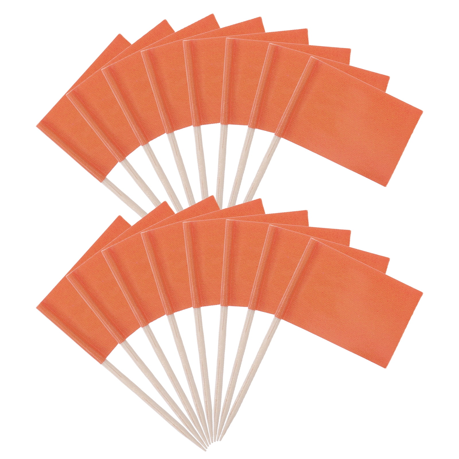 FRCOLOR 100pcs Orange Cake Flags for Party Decoration Practical Mini ...