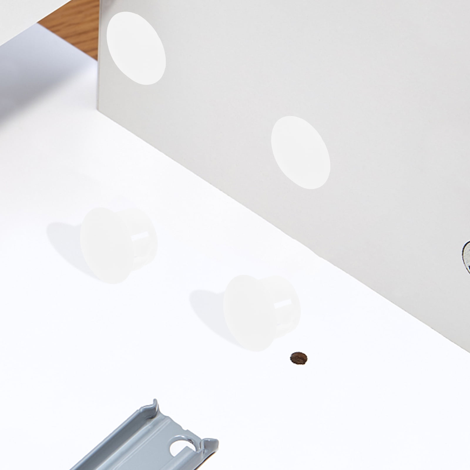 FRCOLOR 100pcs Plastic Hole Cover White Screw Hole Plugs Round Plug For ...