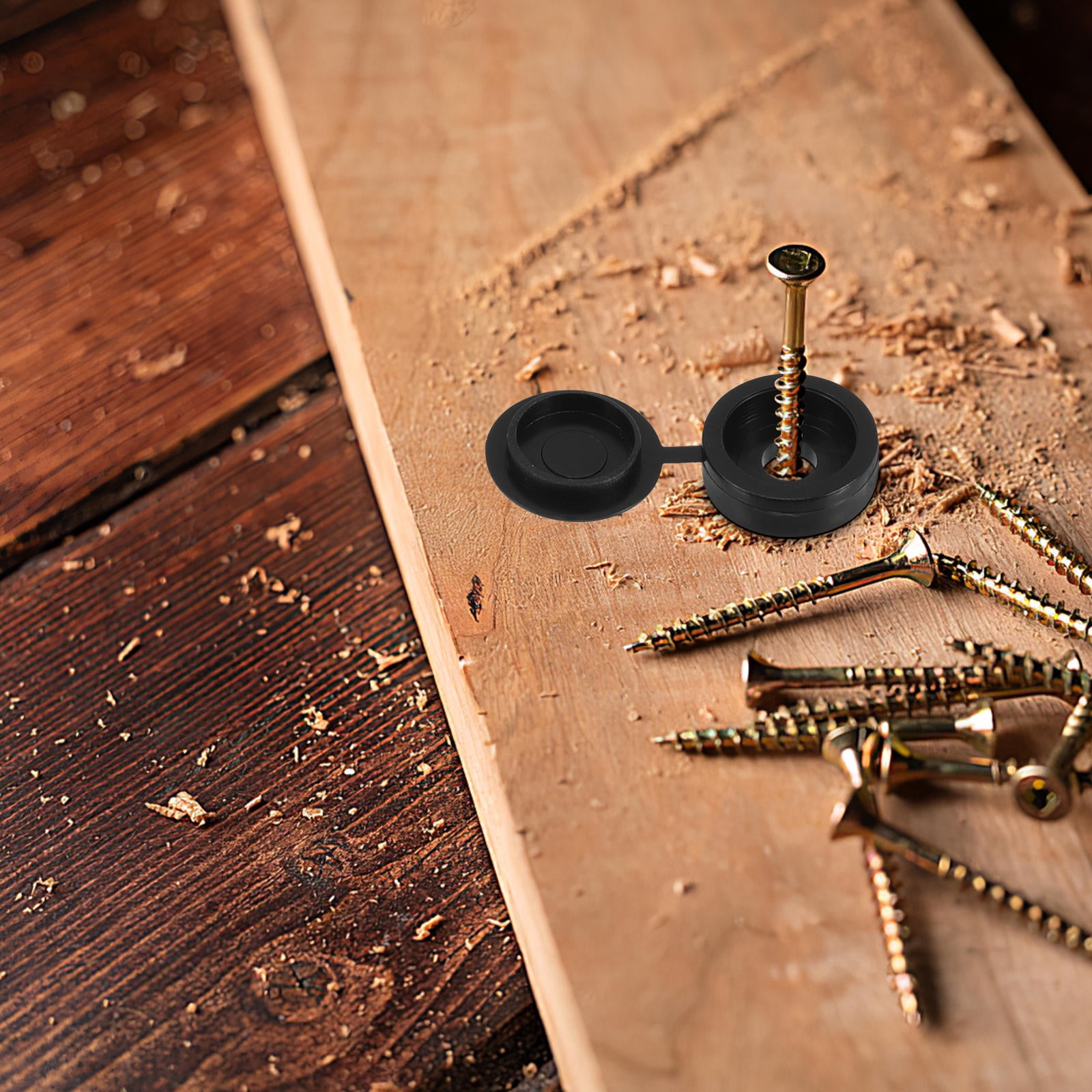 FRCOLOR 100pcs Screw Caps Black Hinged Screw Covers Plastic Nut Caps ...