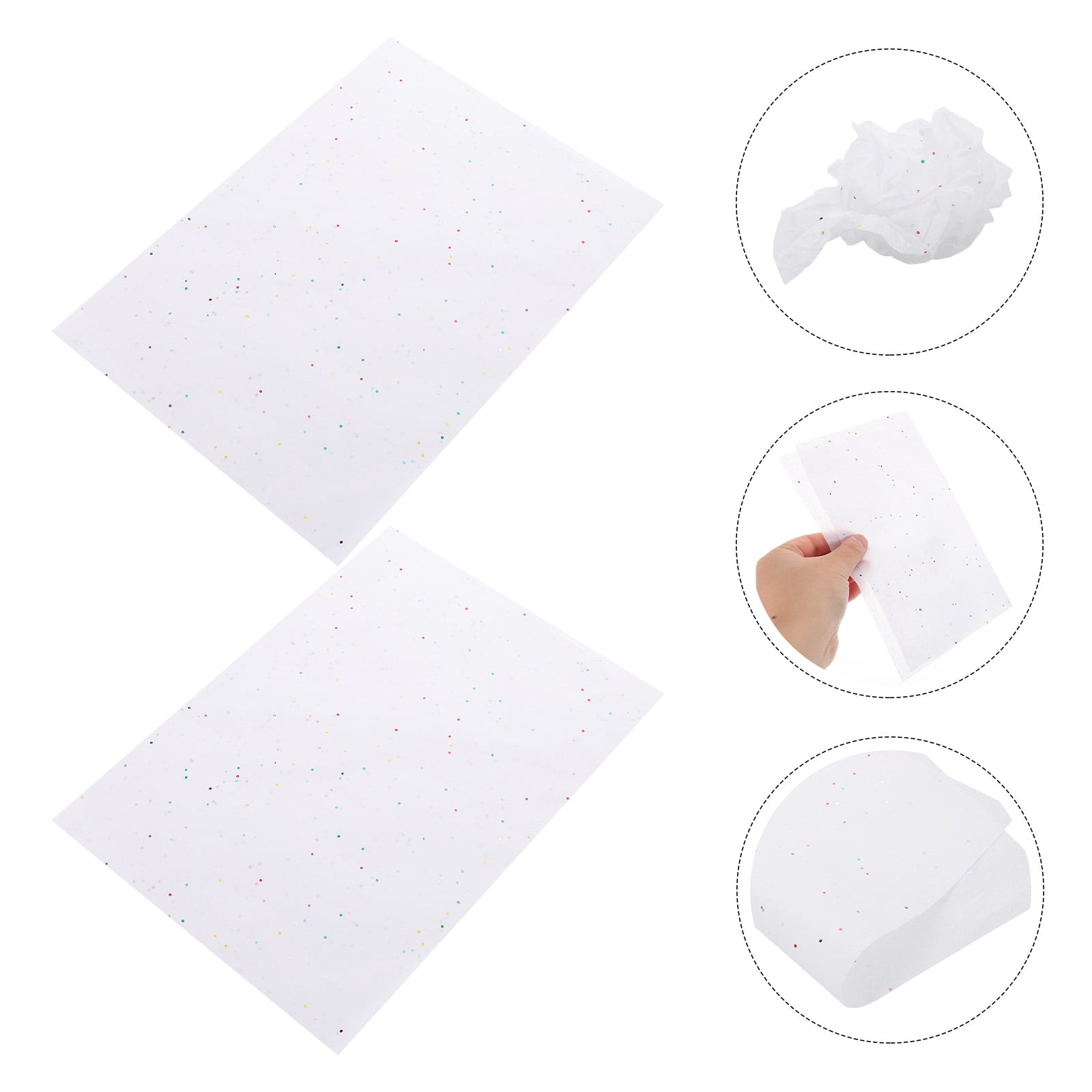 FRCOLOR 100pcs White Pearlescent Shimmer Tissue Paper A4 Bulk for ...