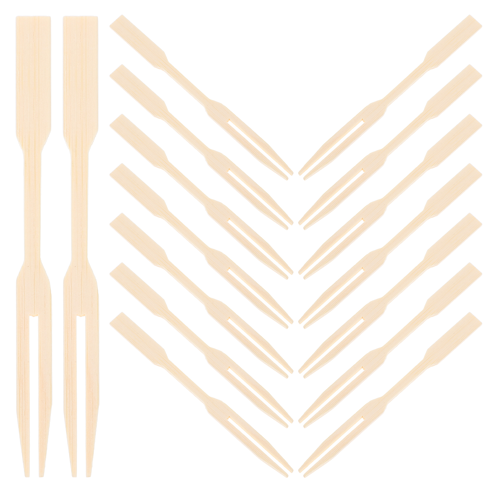 FRCOLOR 100pcs Wood Appetizer Forks Cocktail Tooth Picks Mini Cake ...