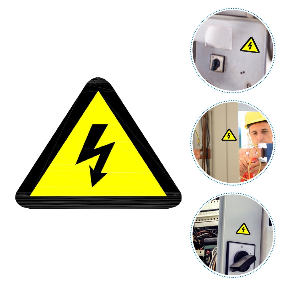 FRCOLOR 10PCS High Voltage Warning Stickers Electric Shock Risk Safety ...