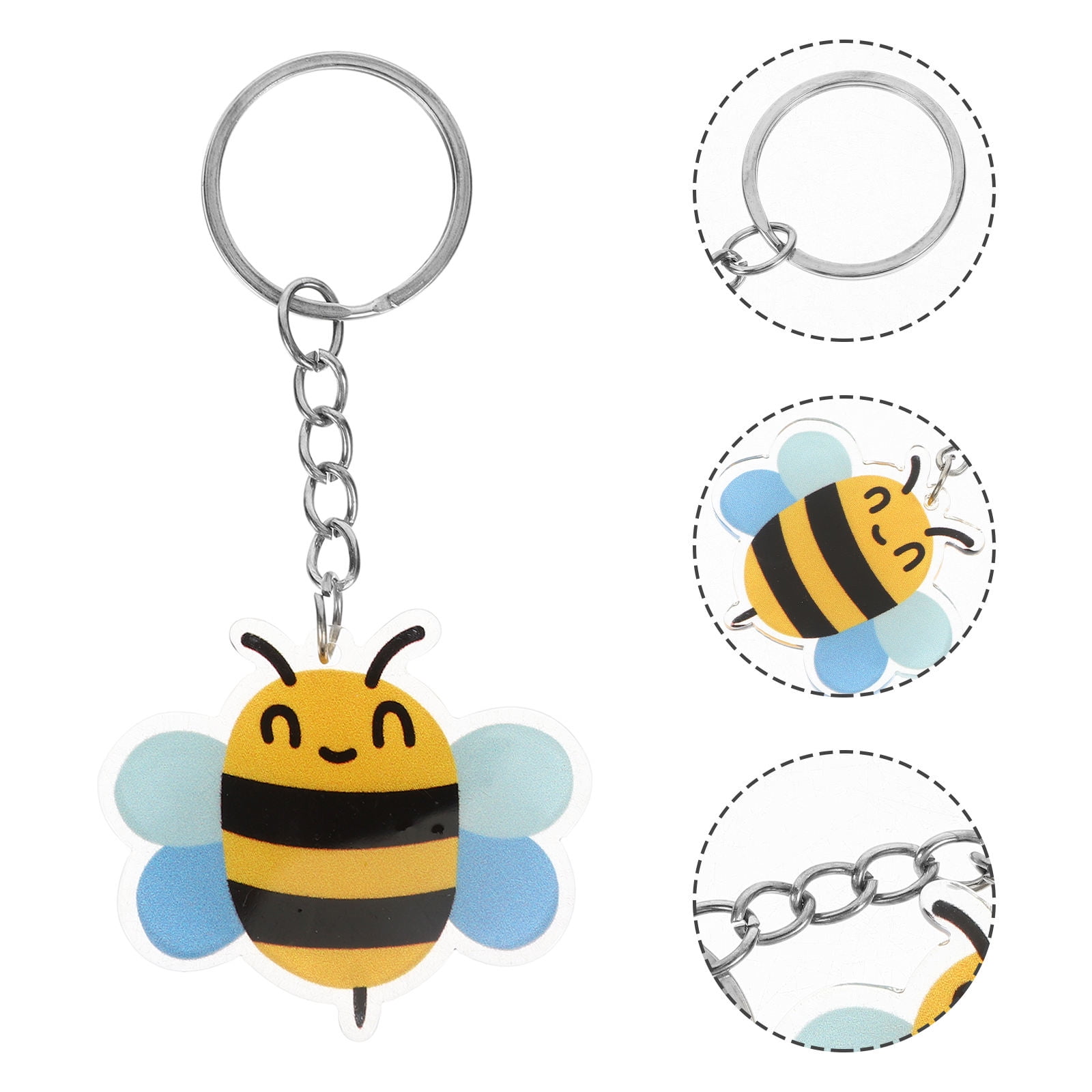 FRCOLOR 10Pcs Acrylic Bee Shaped Keychain for Children Women Men Party ...