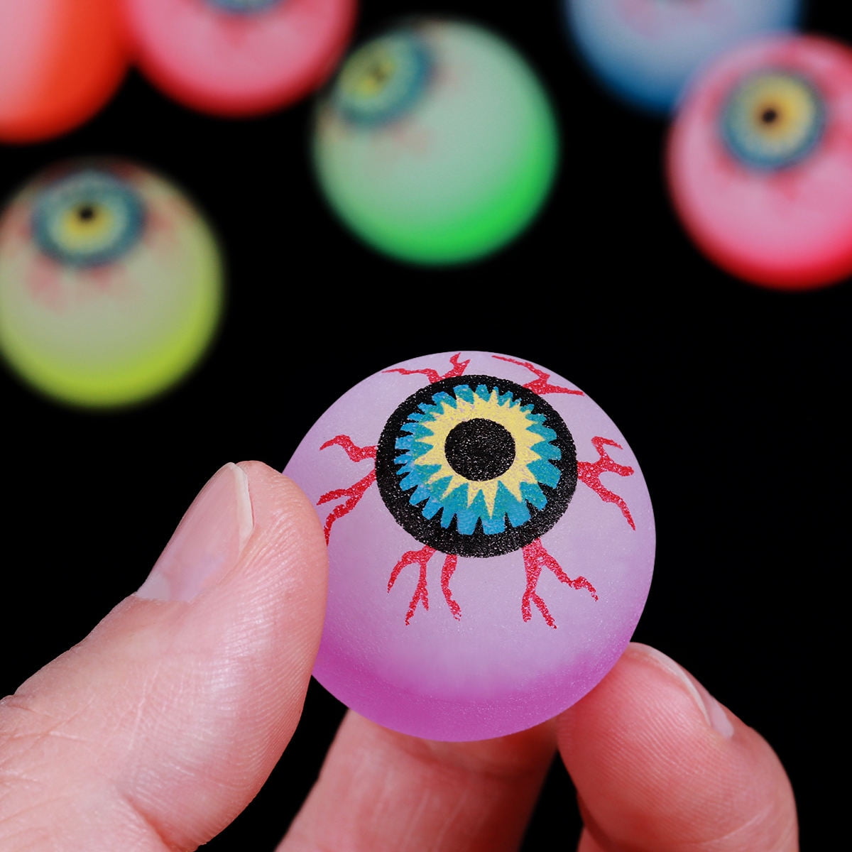 FRCOLOR 10Pcs Glow in The Dark Bouncy Eyeballs Party Favors Assorted ...