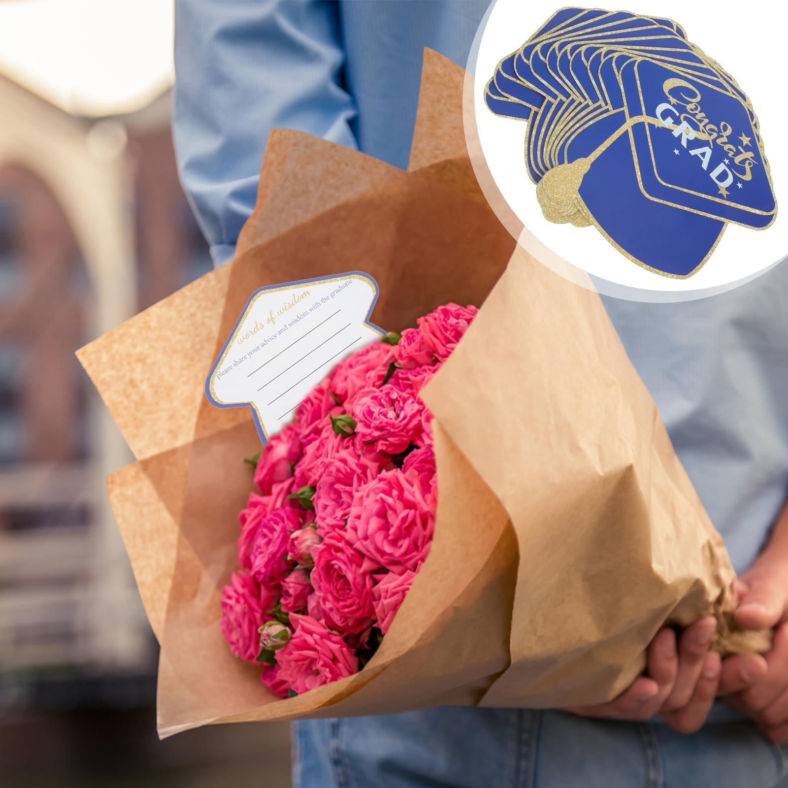 FRCOLOR 10Pcs Greeting Cards Graduation Cap Shaped Blessing Cards Blank ...