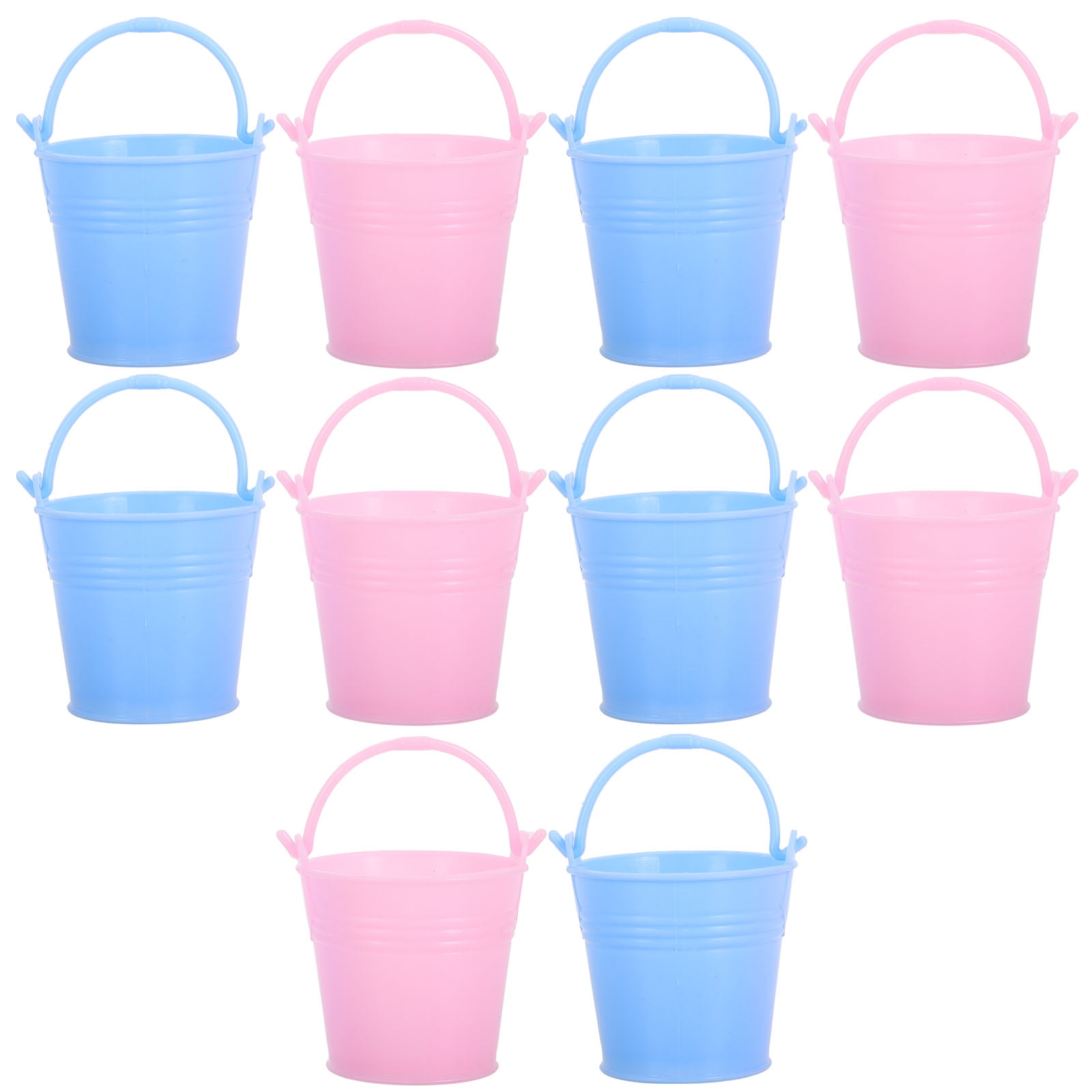 FRCOLOR 10Pcs Mini Plastic Buckets with Handle Colored Succulent Plants ...