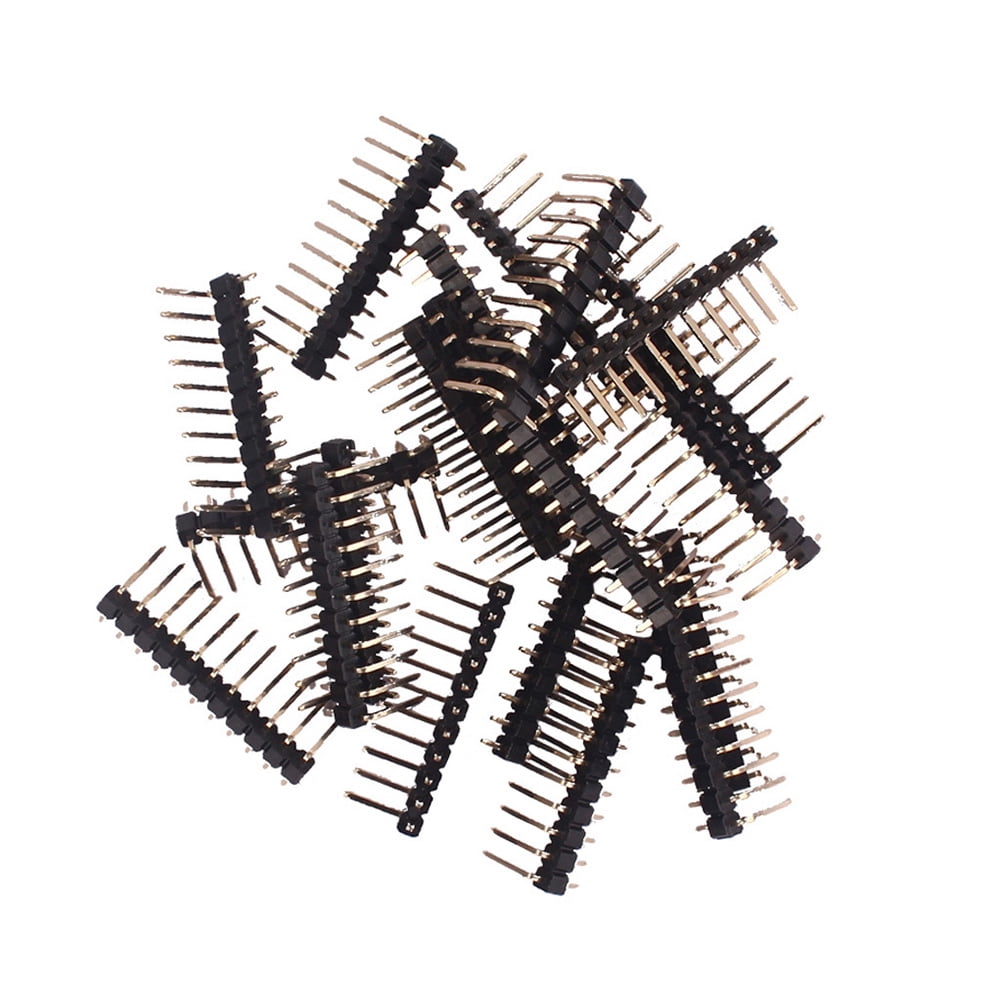 FRCOLOR 10Pcs Pin Header Black Plastic Metal Copper Straight Single Row ...