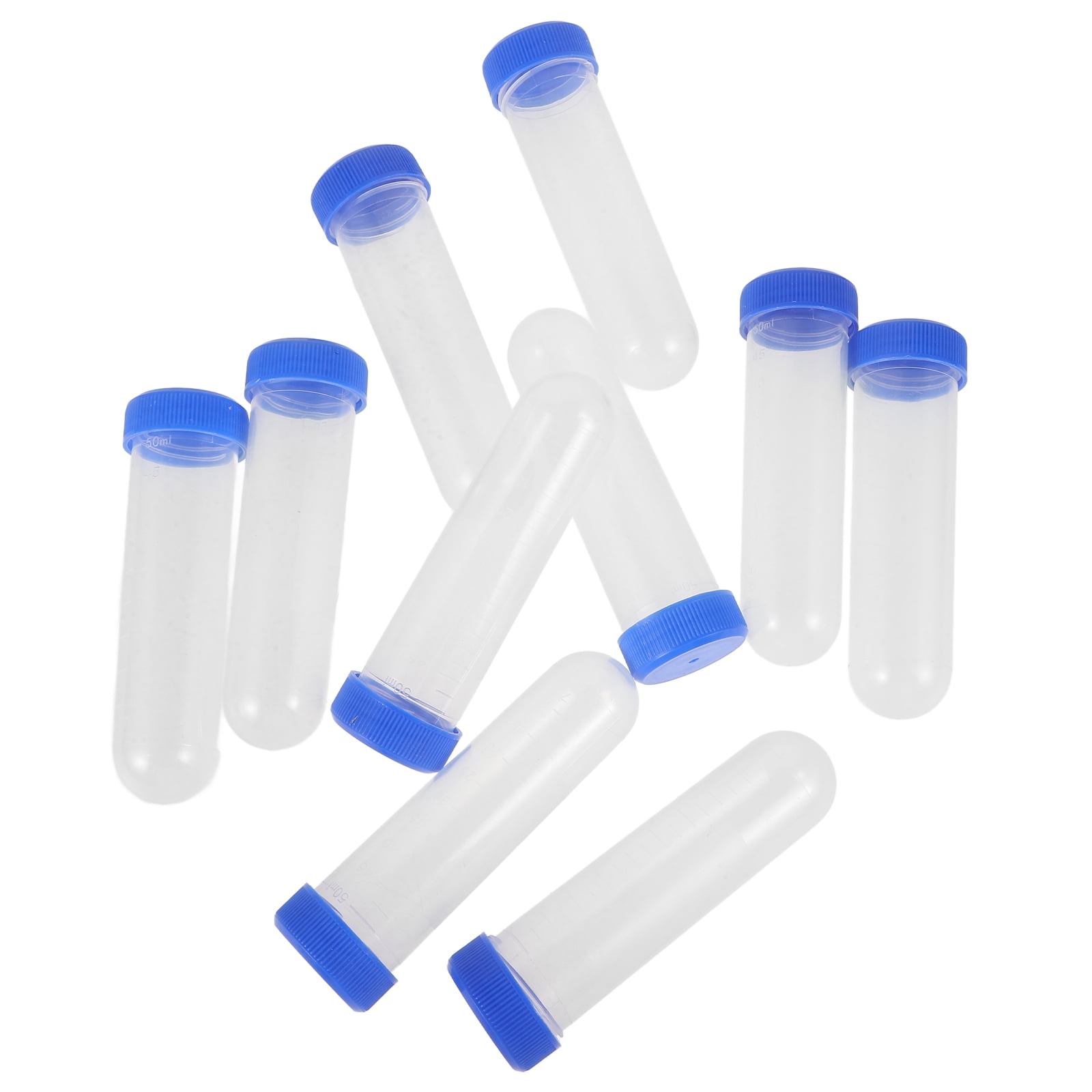 FRCOLOR 10pcs 50ml Test Tubes Scientific Plastic Volume Transparent ...