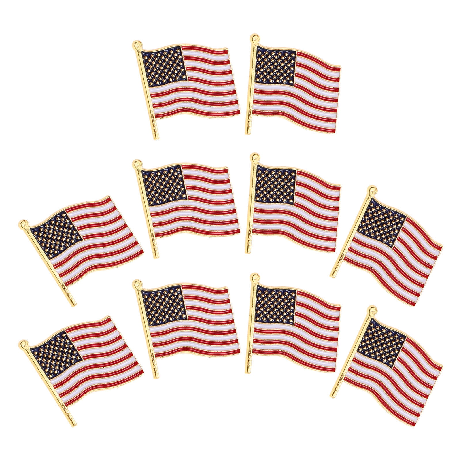 FRCOLOR 10pcs American Flag Brooches Patriotic Lapel Pins 4th of July ...