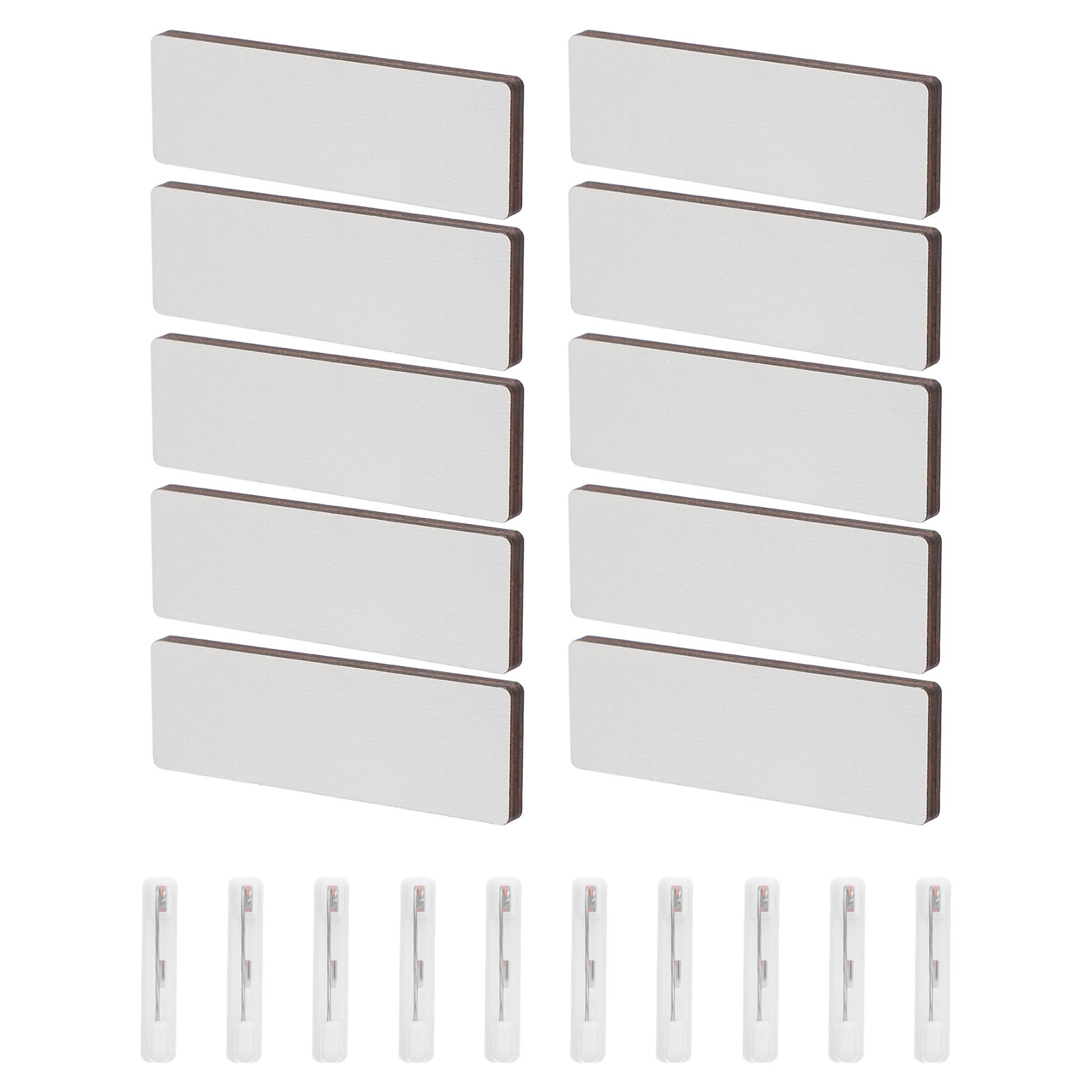 KAKOWELY Name Tags Blank Design White Wood 10Pcs 2.95X0.98X0.20In ...