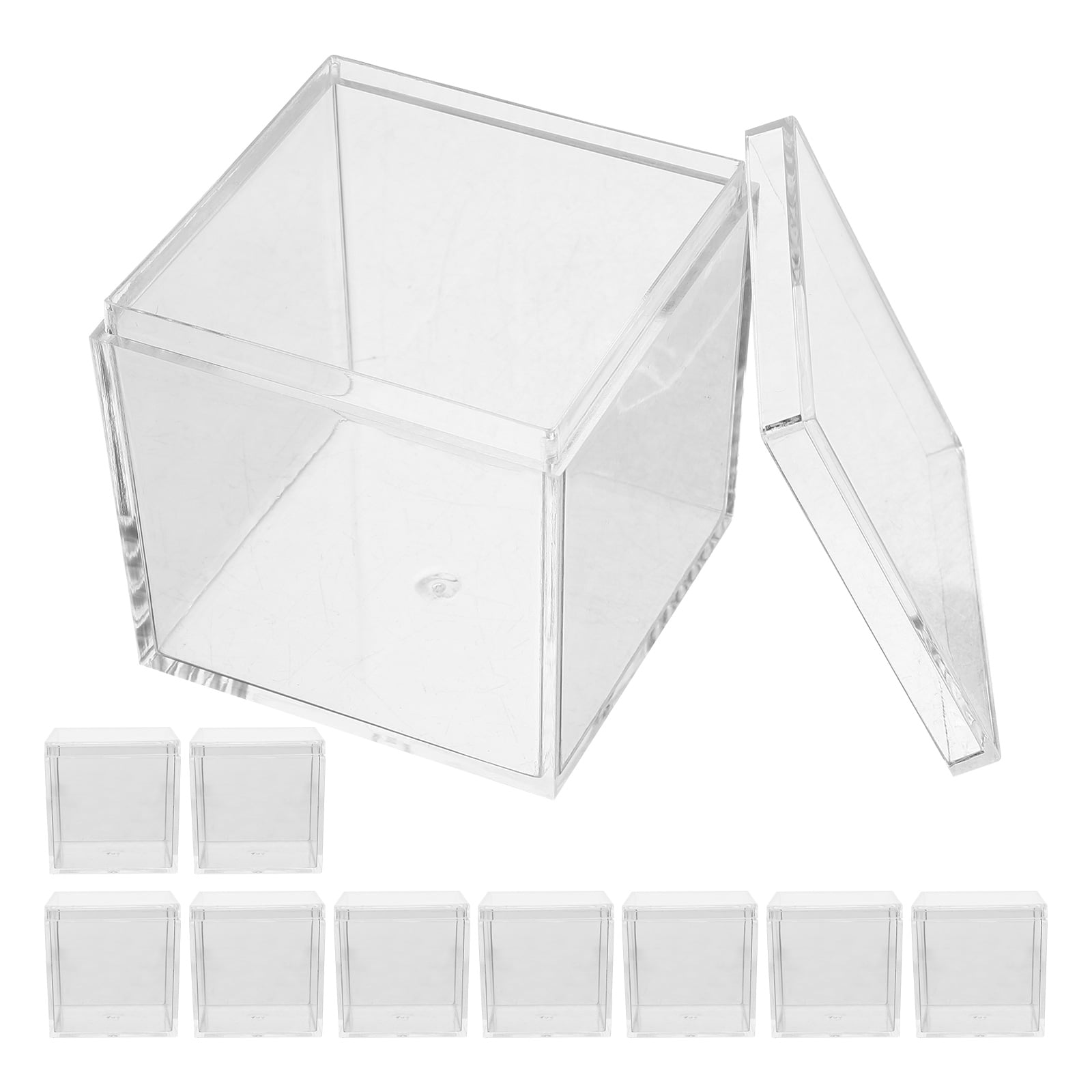 FRCOLOR 10pcs Clear Cube Box 5.5cm Mineral Sample Case Desktop Specimen ...