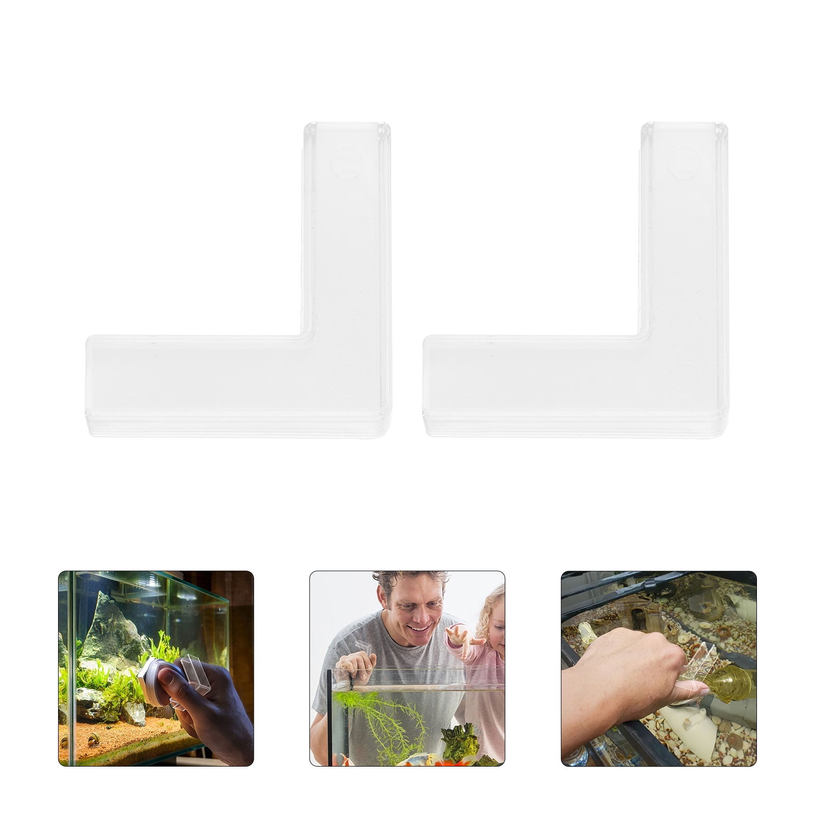 FRCOLOR 10pcs Clear Glass Connector 90 Degree Clamp Glass Clamp L ...