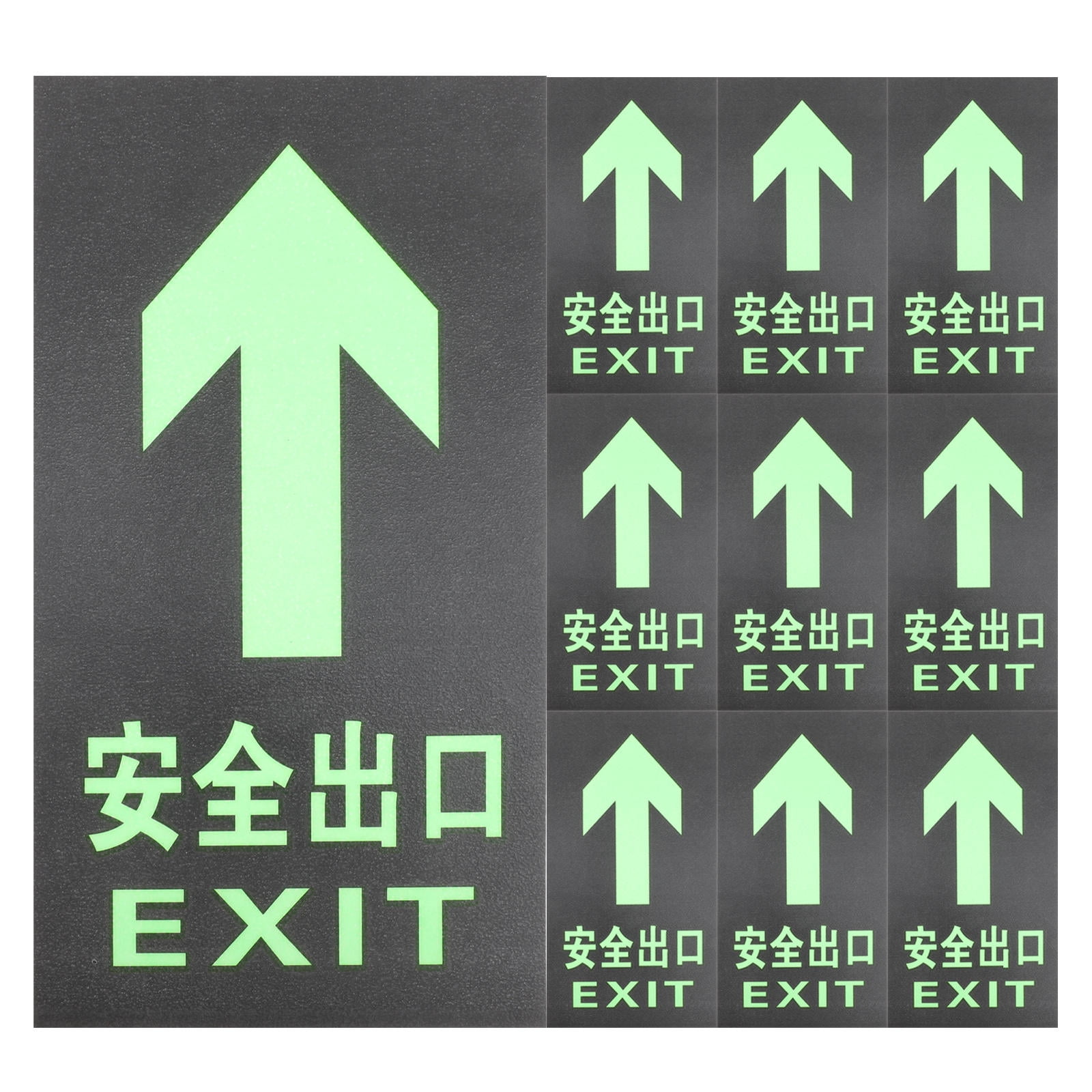 FRCOLOR 10pcs Emergency Exit Sign Reflective Stickers Reflective Decals ...