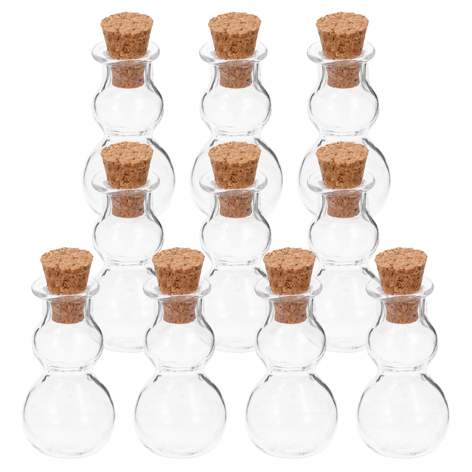FRCOLOR 10pcs Glass Bottles Cork Stoppers DIY Decoration Mini Glass ...