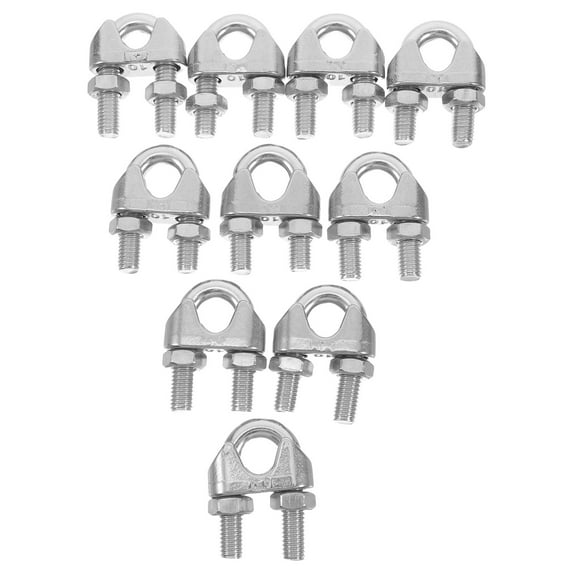 FRCOLOR 10pcs M10 Steel Wire Cable Clip U Brackets Metal Cable Clamps ...