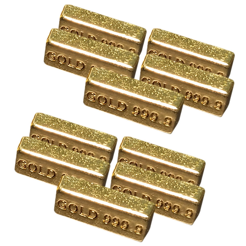 LABSERRON Zinc Alloy Mini Gold Bar Model 10Pcs For Children - Walmart.com