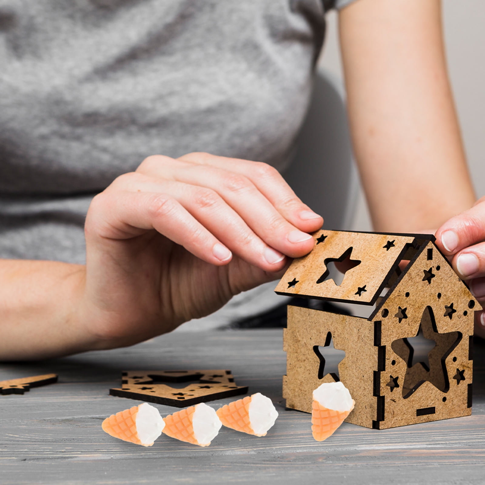 FRCOLOR 10pcs Mini Simulation Ice Cream Toys Realistic Fake Ice Cream ...