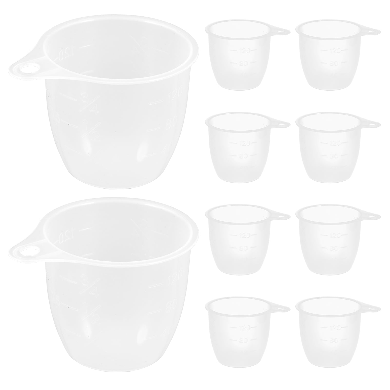 FRCOLOR 10pcs Mixing Cups Plastic Graduated Cup Clear Measuring Cup For ...