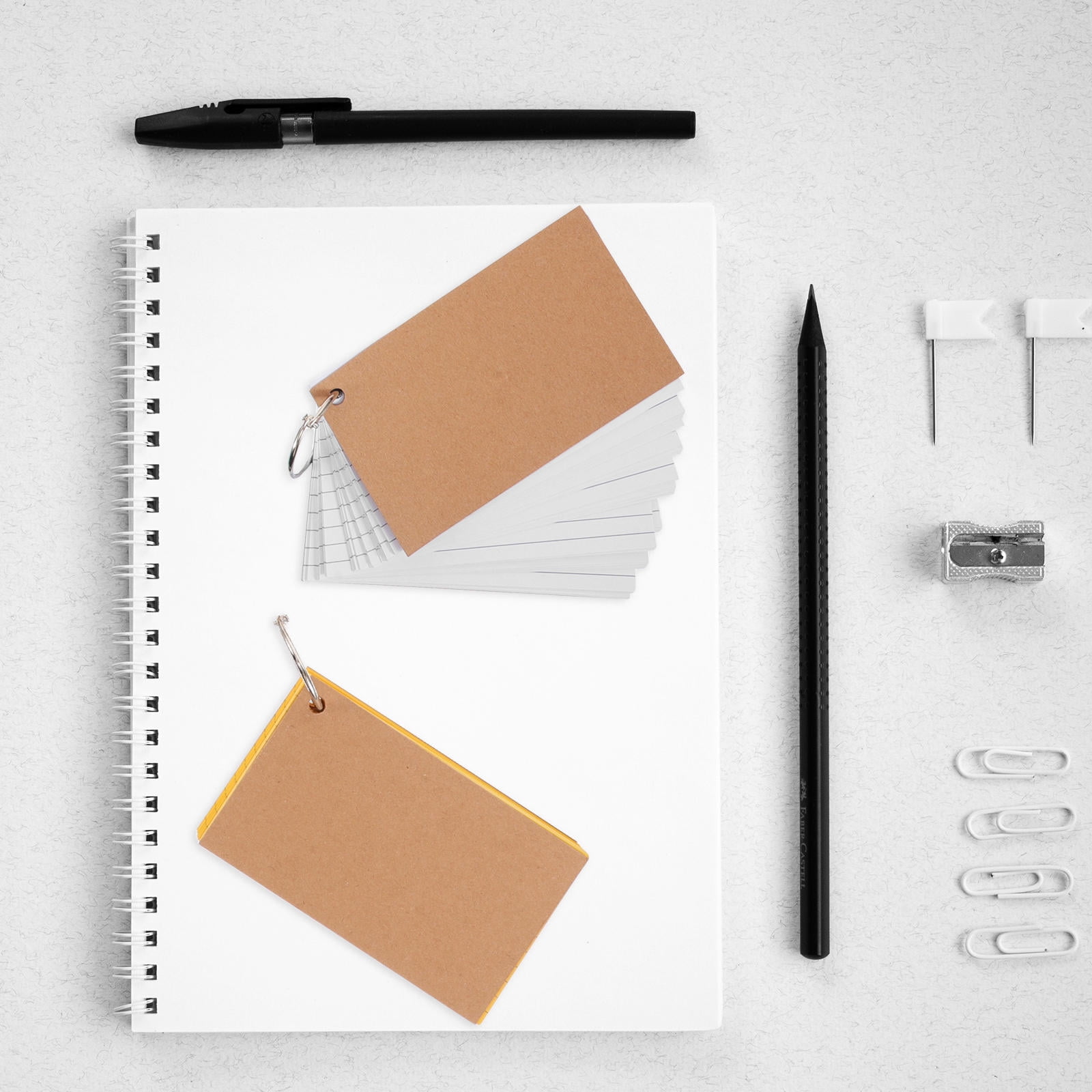 FRCOLOR 10pcs Paper Cover Flashcards Double-Sided Lined Loose-Leaf ...