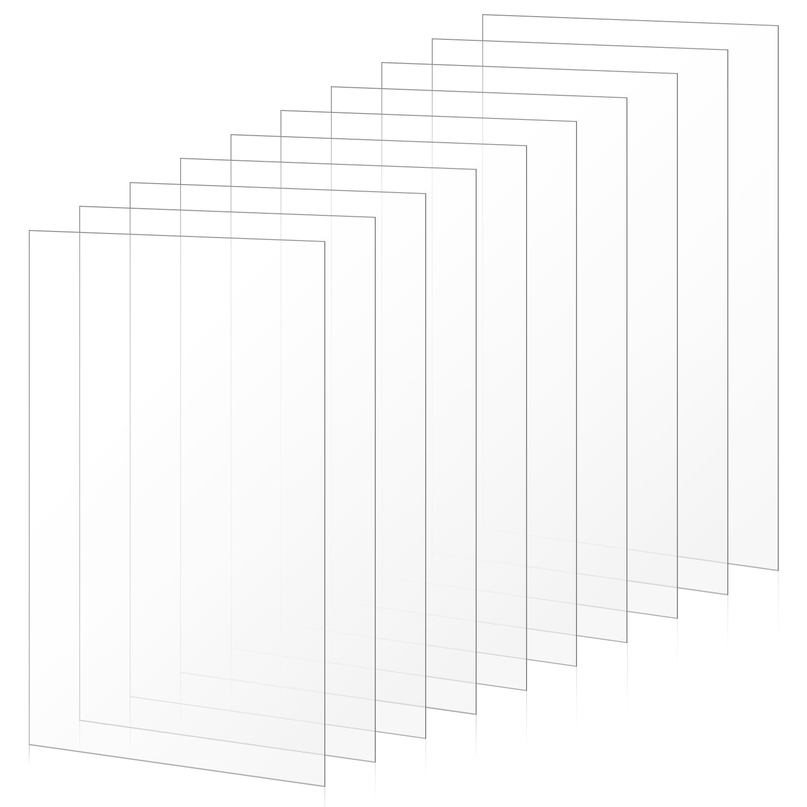FRCOLOR 10-Pack Clear Plastic Sheets for Crafts, Painting, Picture ...