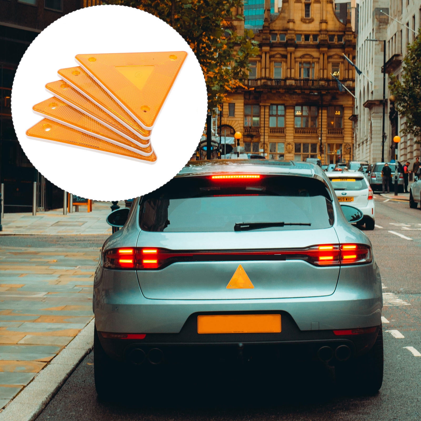 FRCOLOR 10pcs Punching Triangle Reflectors for Vehicle Roadside Safety ...