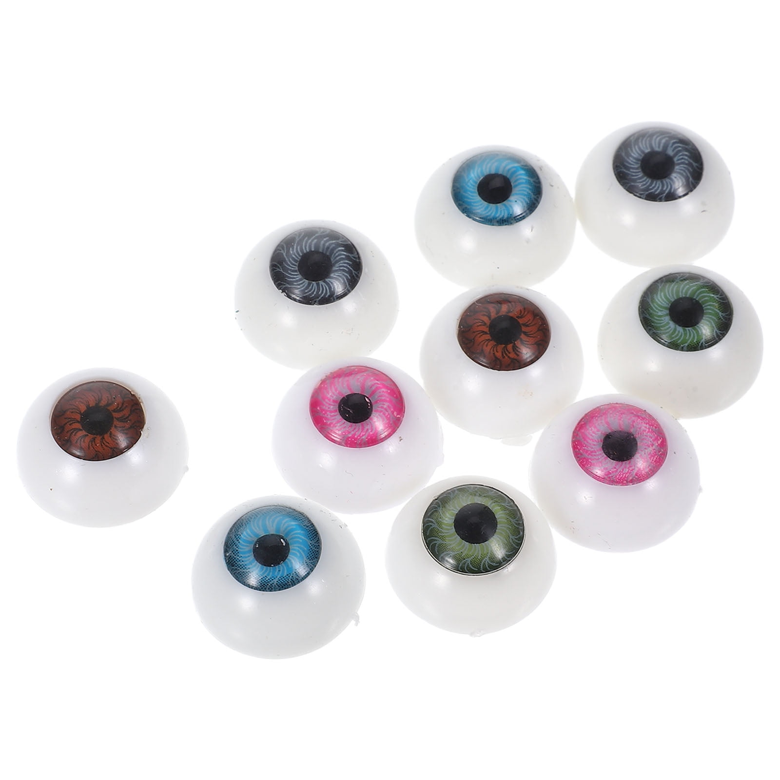 FRCOLOR 10pcs Realistic Doll Eyeballs For Diy Crafts Plastic Half Round ...