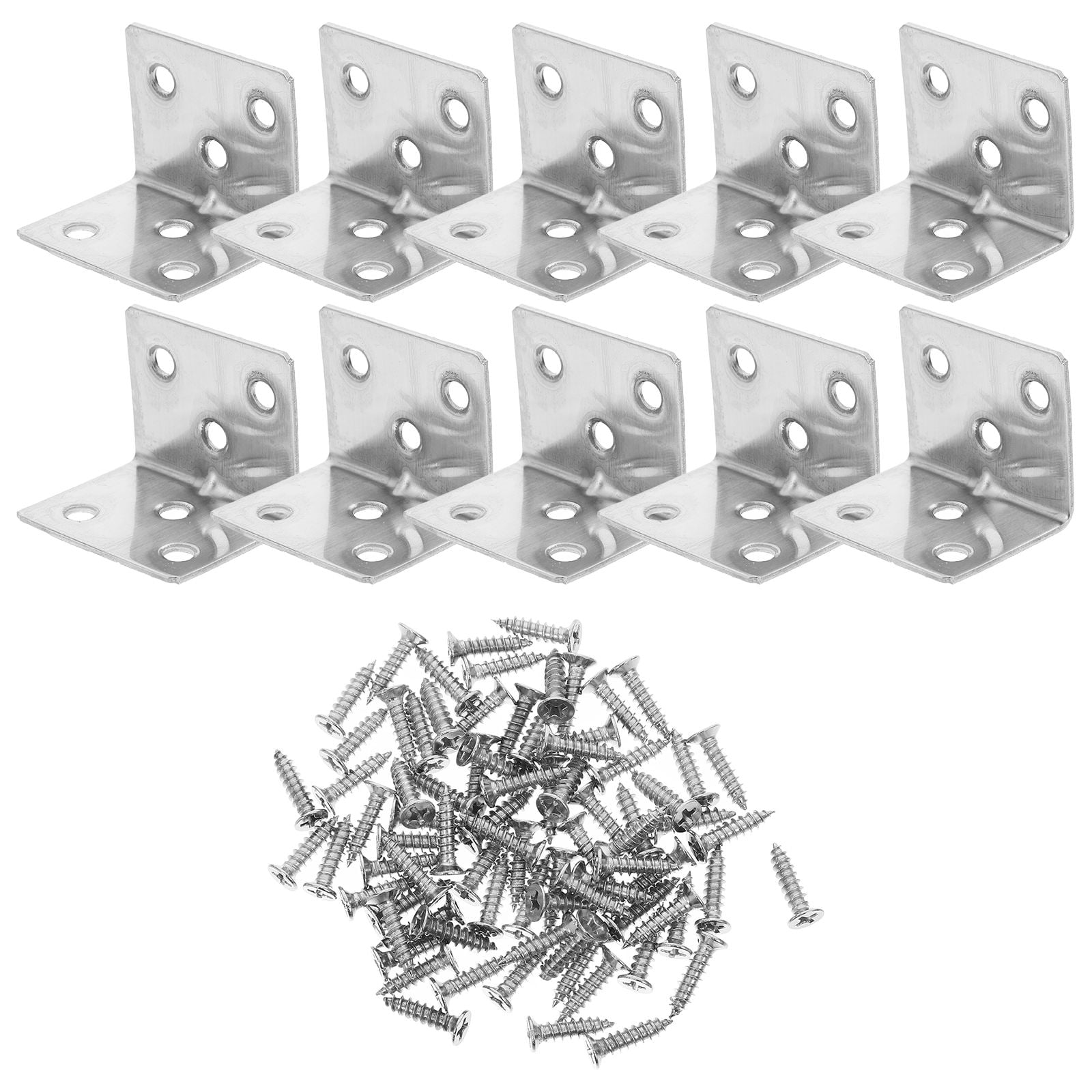 FRCOLOR 10pcs Stainless Steel Corner Brace With Screws 90 Degree 6 ...
