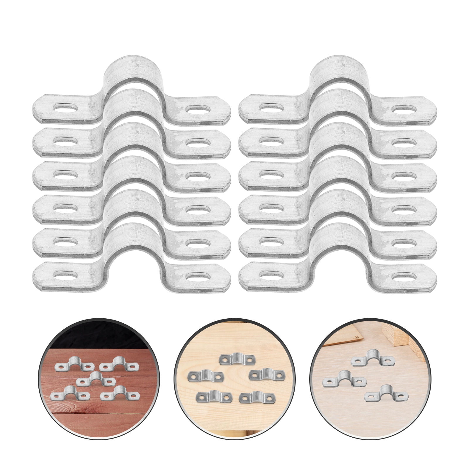 FRCOLOR 10pcs Stainless Steel U Bracket Pipe Strap Clamps Rigid Pipe ...