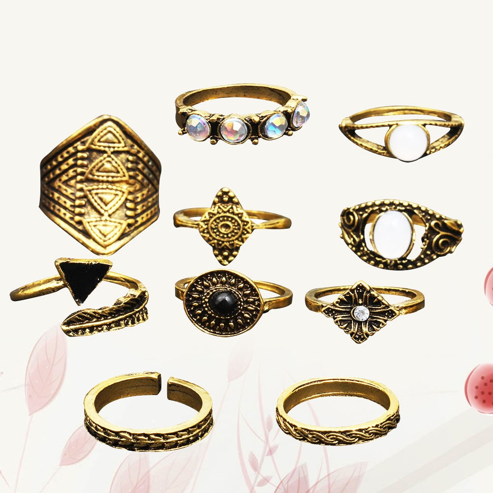 FRCOLOR 10pcs Super Trendy Dainty Ring Set for Women in Assorted Color ...