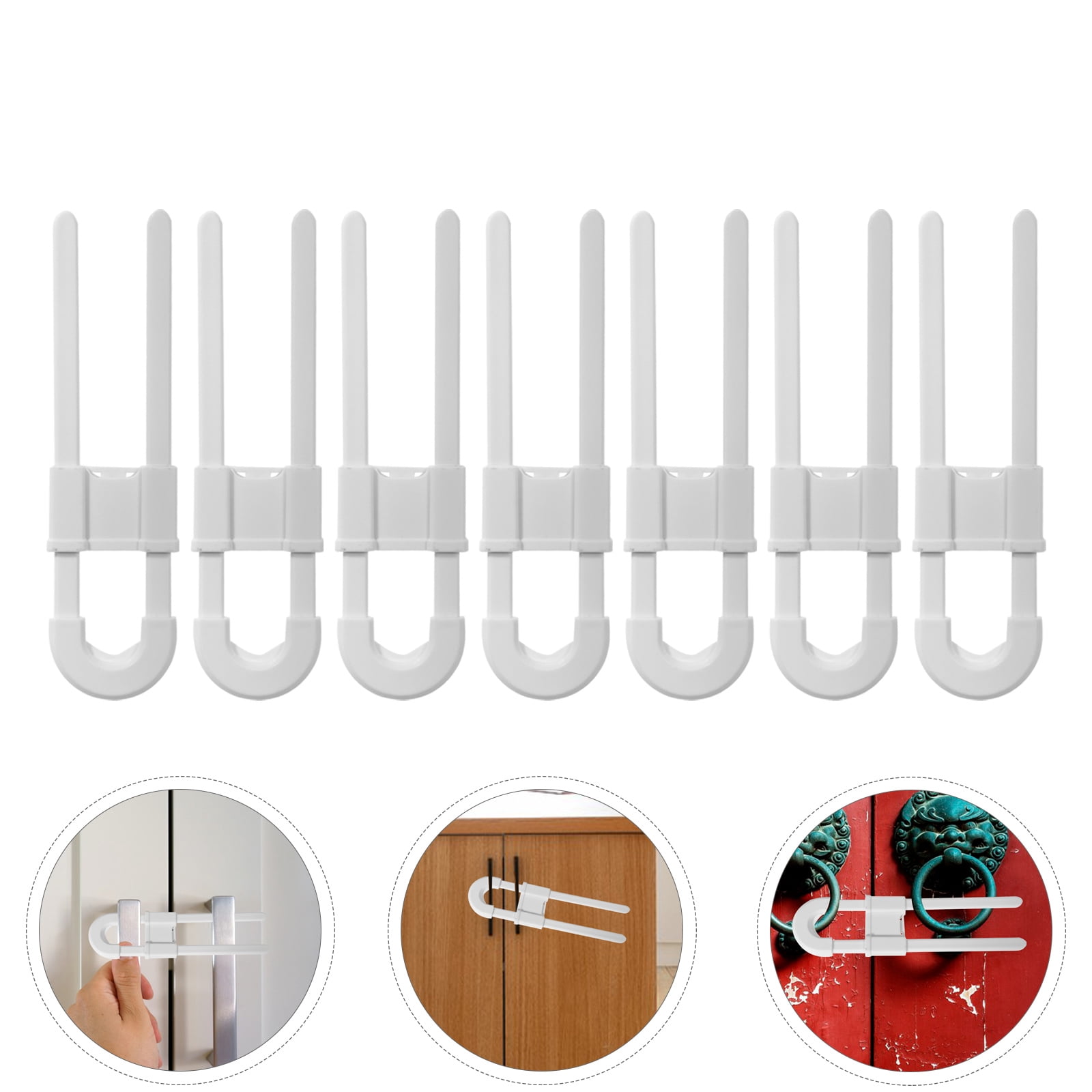 FRCOLOR 10pcs U-shaped Cabinet Locks Sliding Cupboard Lock Baby Safety ...