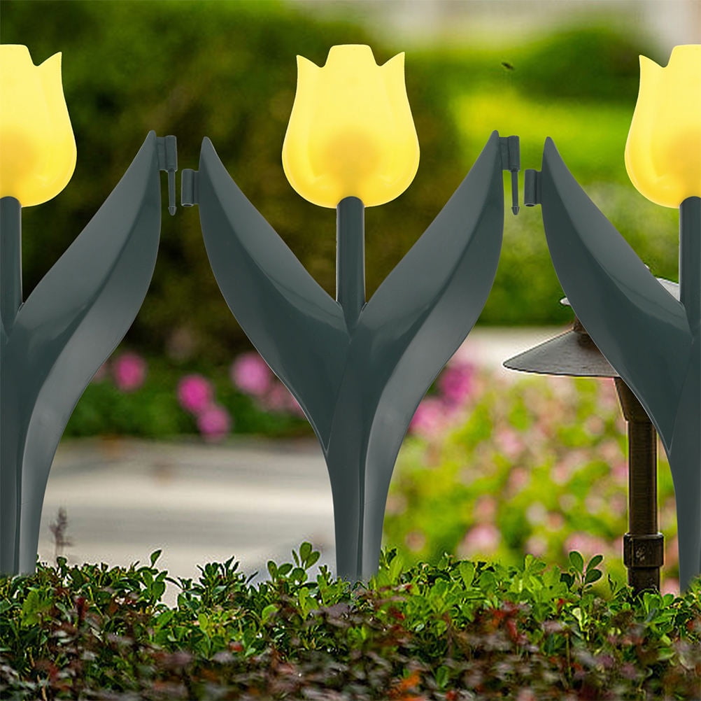 FRCOLOR 10pcs Yellow PVC Tulip Garden Fence for Outdoor Lawn Edging ...