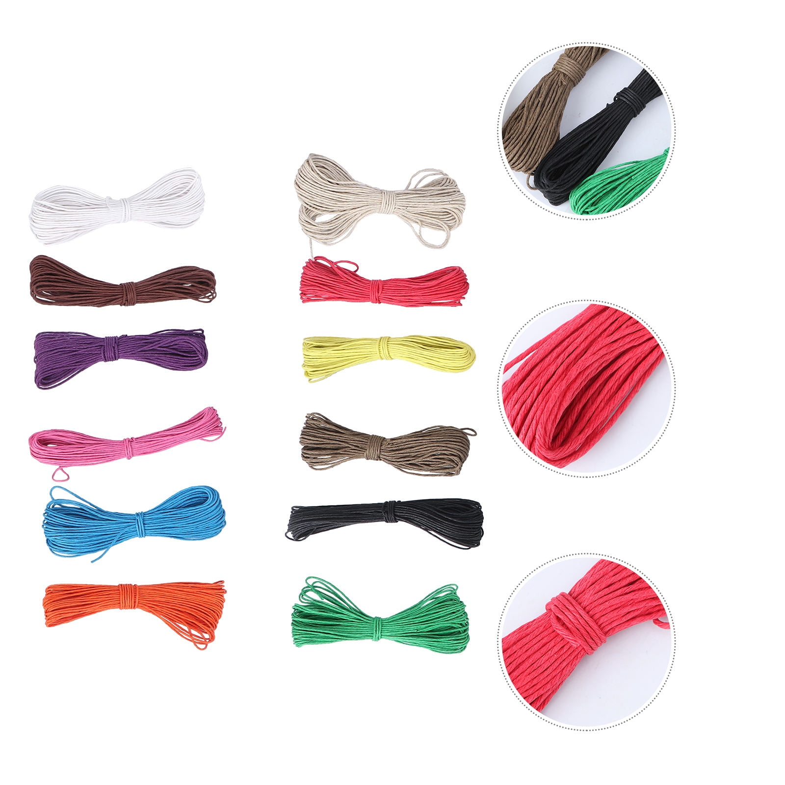 FRCOLOR 12 Colors 10M 1mm Cotton Cords Strings Ropes for DIY Necklace ...