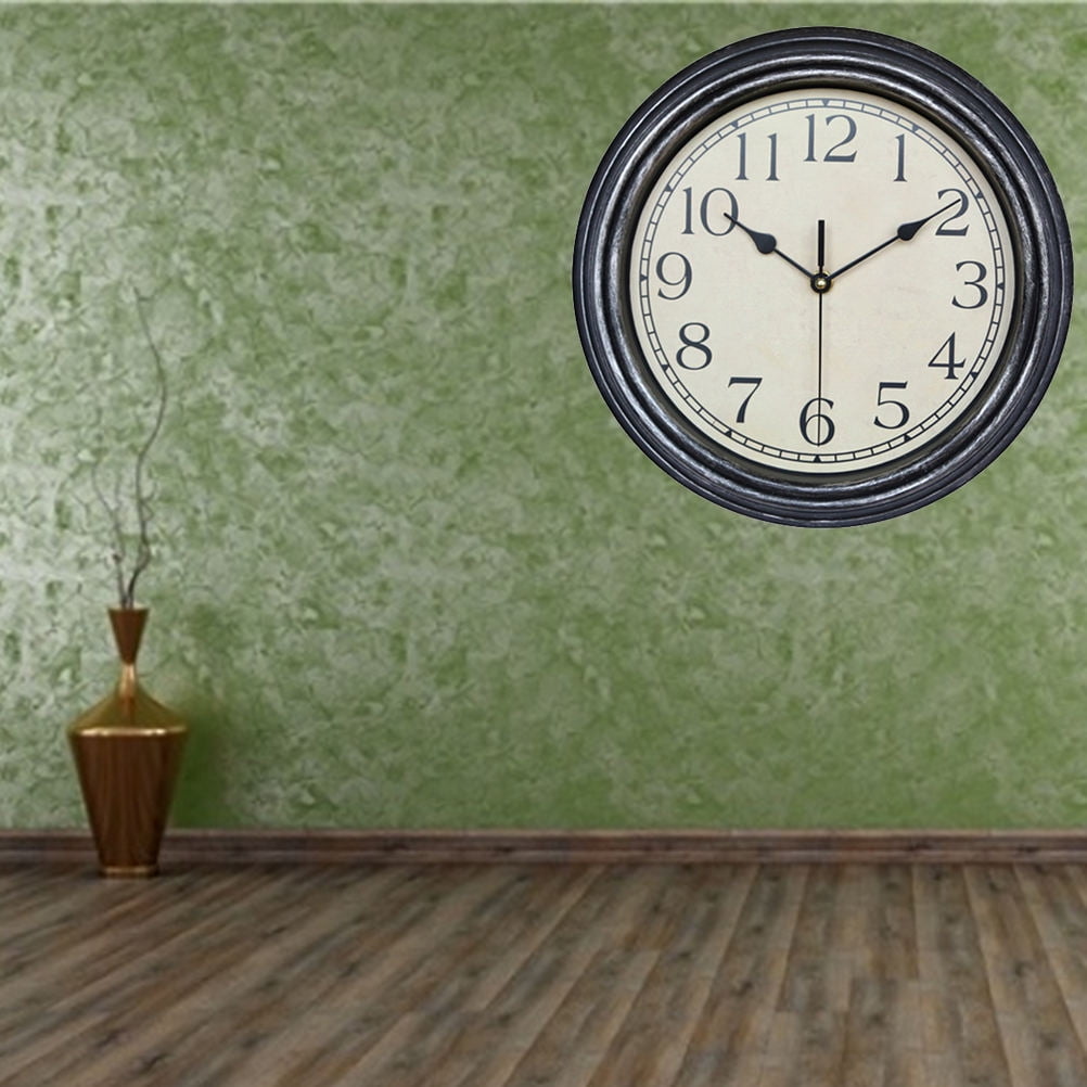 FRCOLOR 12 Inch Digital Imitation Wood-colored Wall Clock Round Clock ...