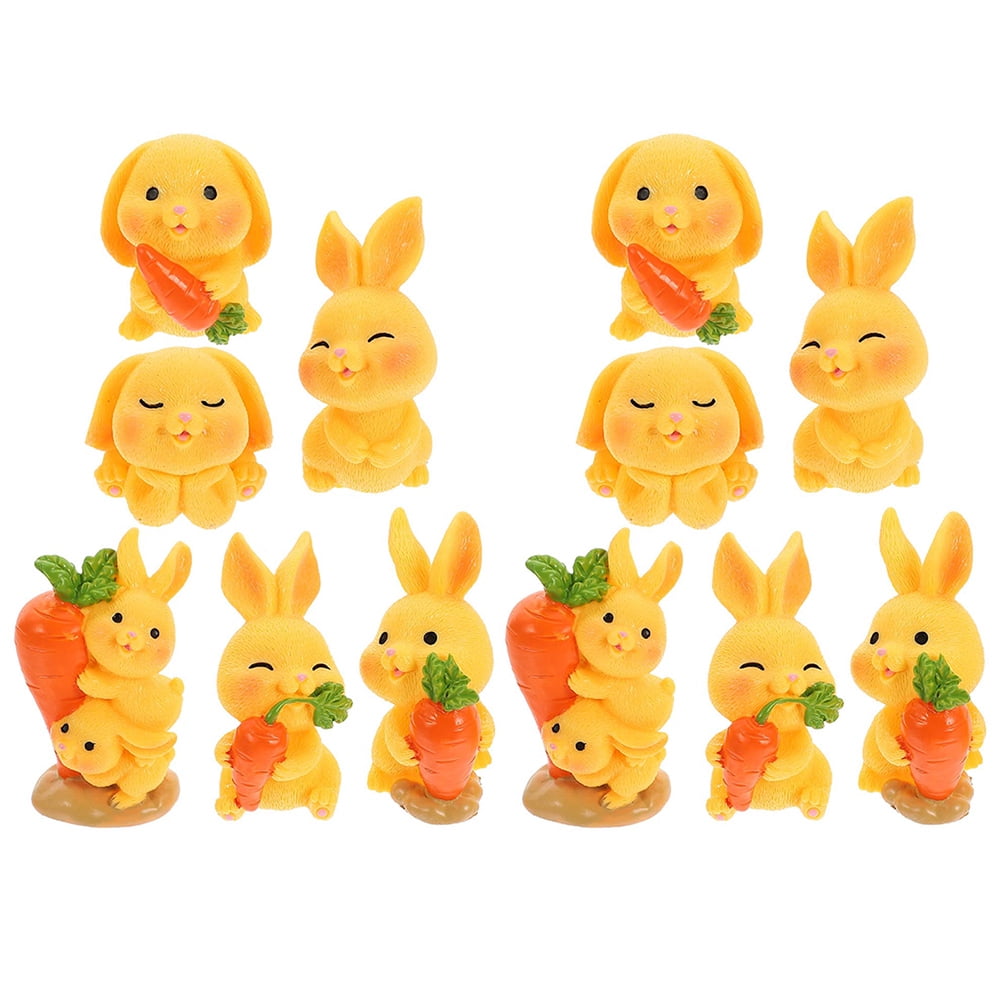 FRCOLOR 12 Pcs Adorable Rabbit Figure Mini Figures Bunny Animal ...