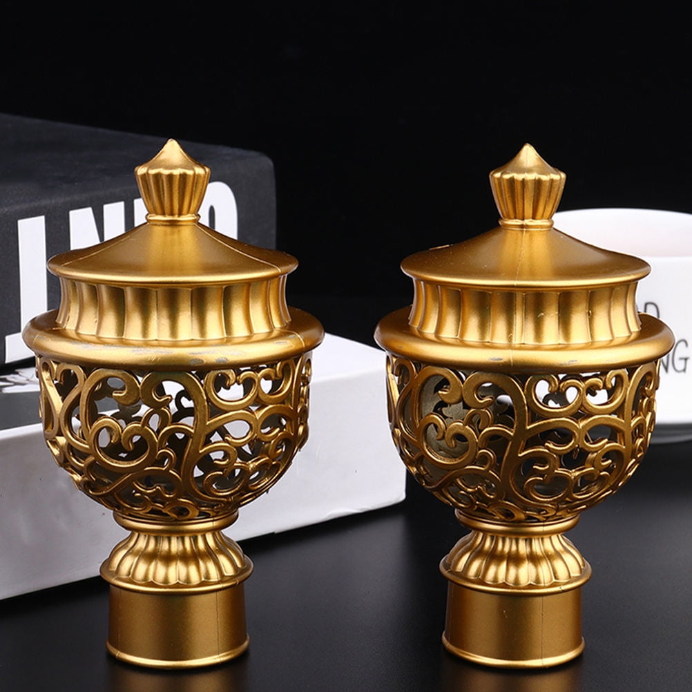 FRCOLOR 12 Pcs Curtain Rod Finial Decorative Ends Plastic Roman Curtain ...