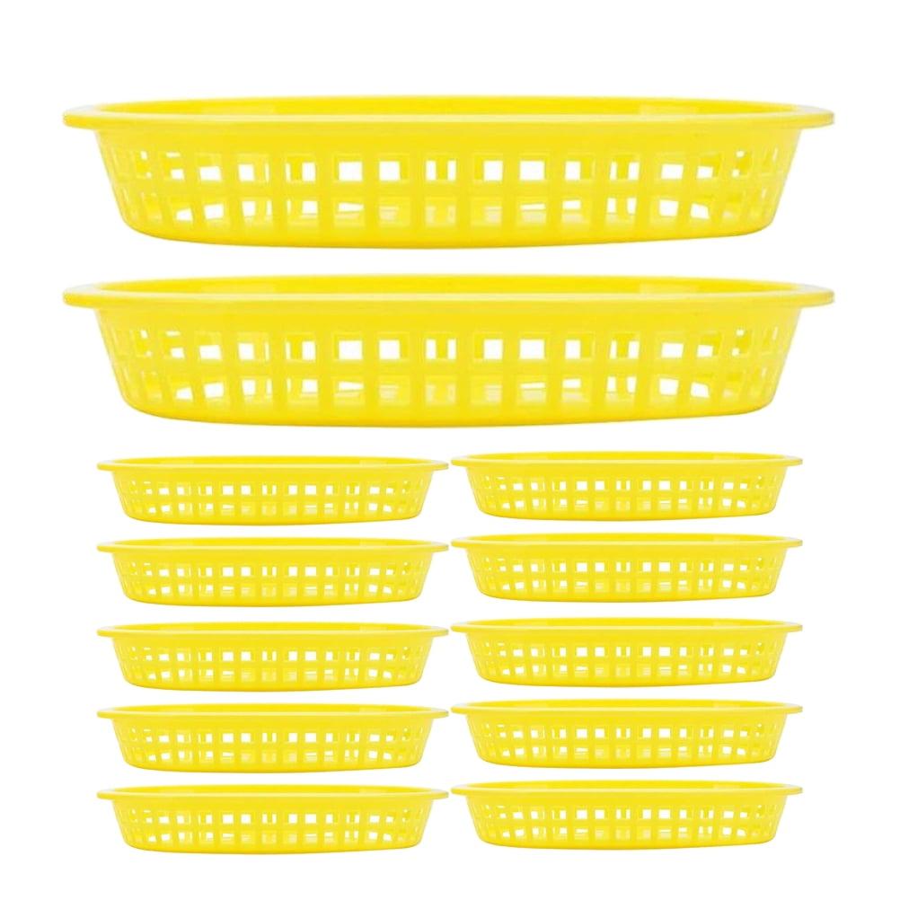 FRCOLOR 12 Pcs Fast Food Basket Boat Shaped Serve Fruit Storage Baskets ...